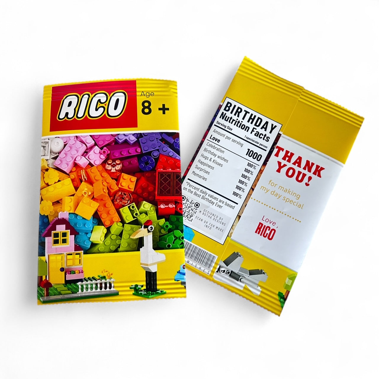 A4 Lucky packet party packs - Lego – M Botha Designs